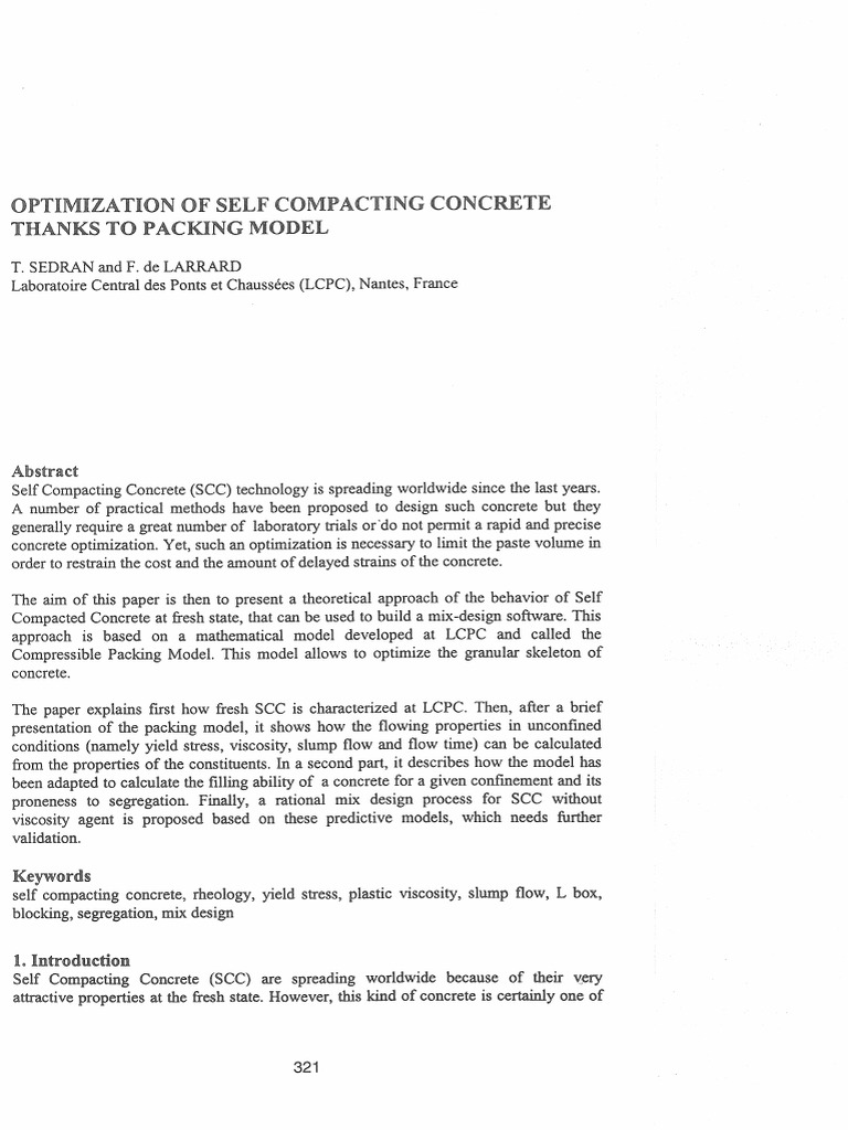 Optimization of SCC Using To Packing Model | PDF