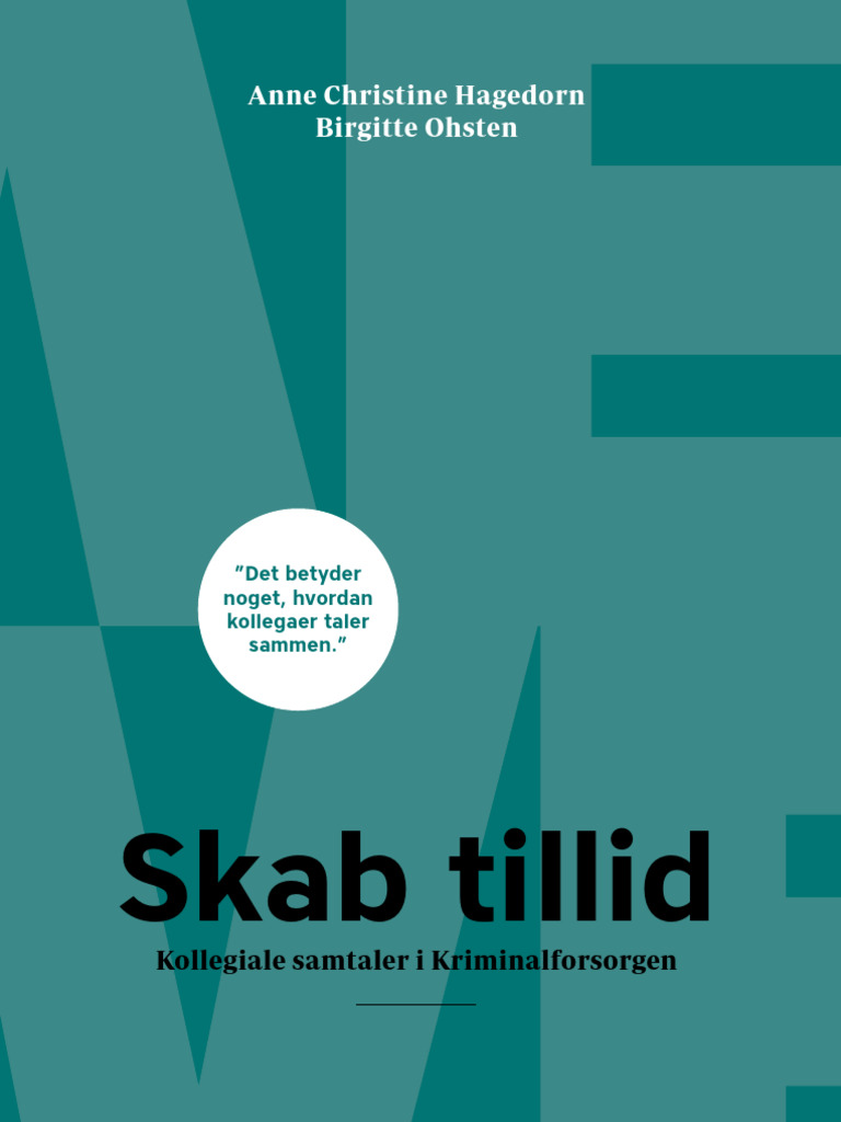 Bogen Skab Tillid - Kollegiale Samtaler I Kriminalforsorgen | PDF