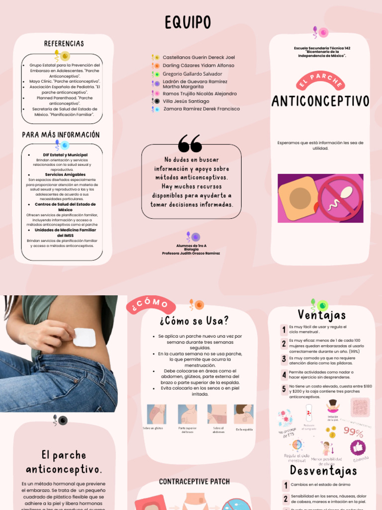 Uso Y Colocación Del Parche Anticonceptivo Pdf Control De La