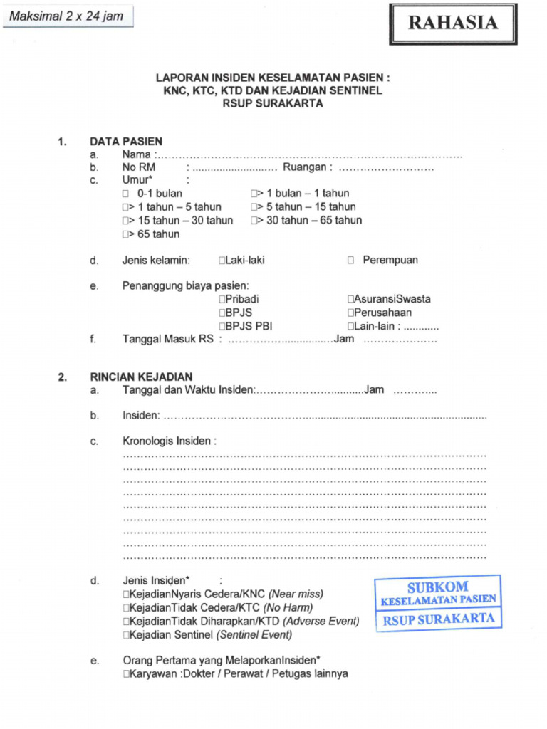 Form Laporan Ikp | PDF