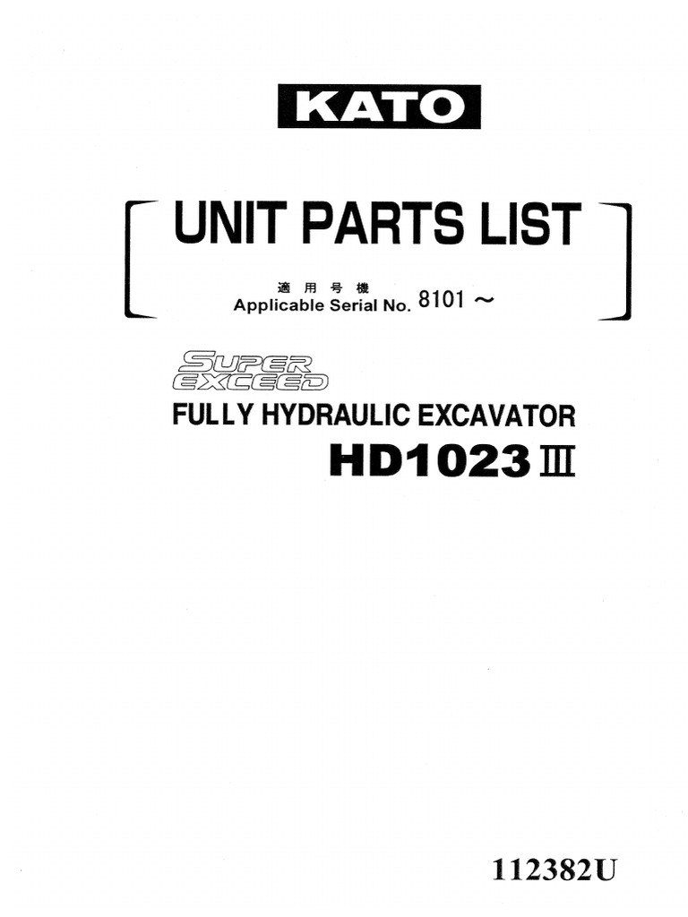 HD 1023 MKIII-1 Serial No. 8101 (Unit Part List, Parts List & Engine) | PDF