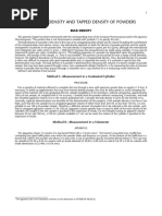Bulk and Tapped Density of Powders | PDF | Density | X Ray Crystallography