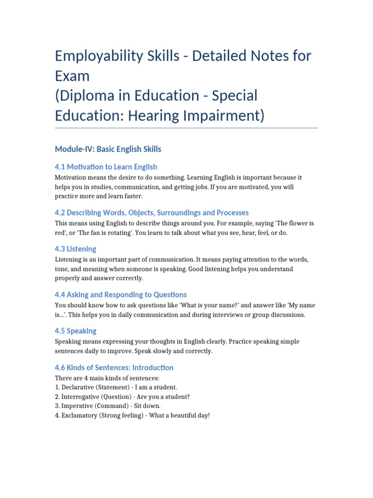 Essential Employability Skills Guide | PDF | Communication | Question