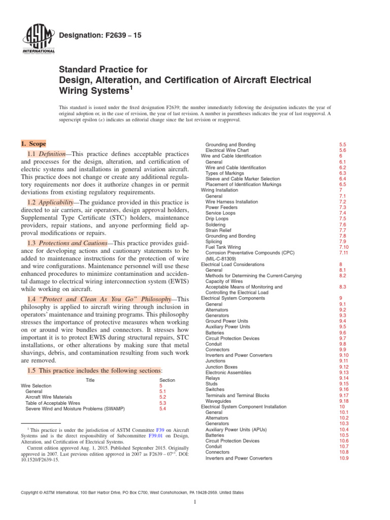 ASTM F2639-15 Electrical Wiring | PDF | Electrical Connector | Electricity