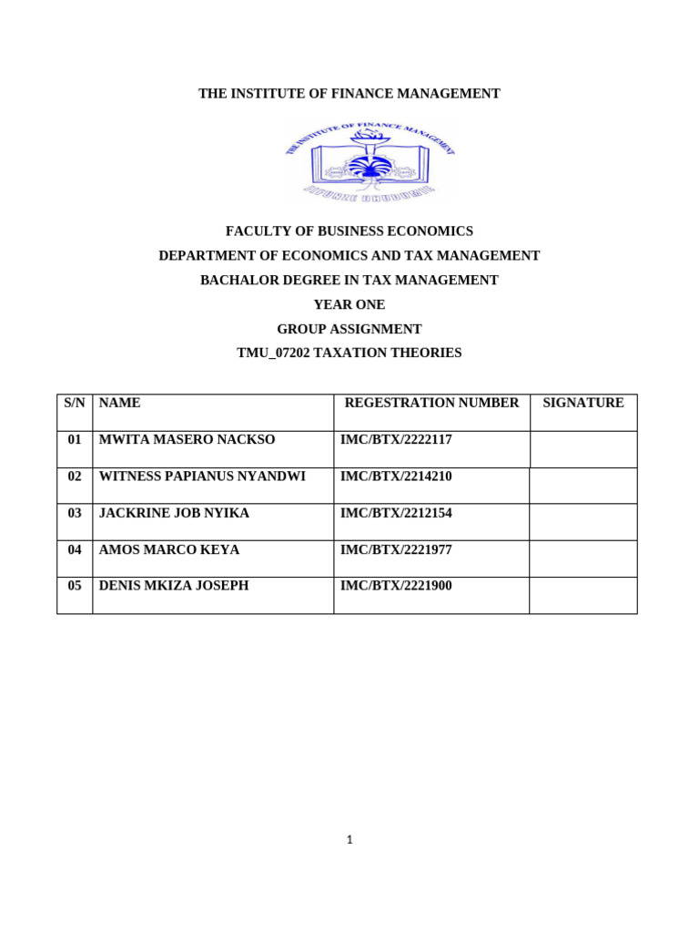 Tax Theory Assignment | PDF | Cost Of Living | Taxes