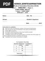 Form 4 Paper 1 English 2025 | PDF