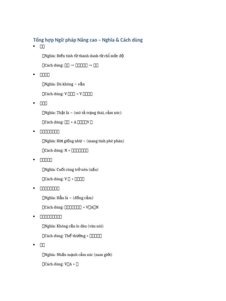 Tong Hop Ngu Phap Nang Cao | PDF