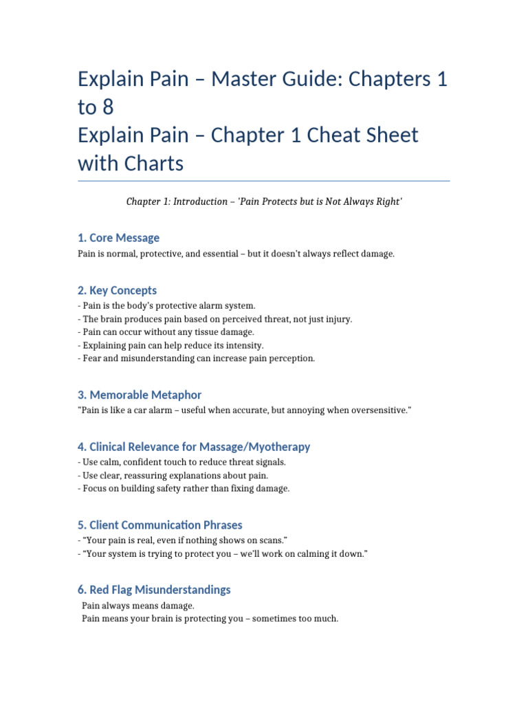 Explain Pain MasterGuide Ch1 To Ch10 | PDF | Pain | Fear