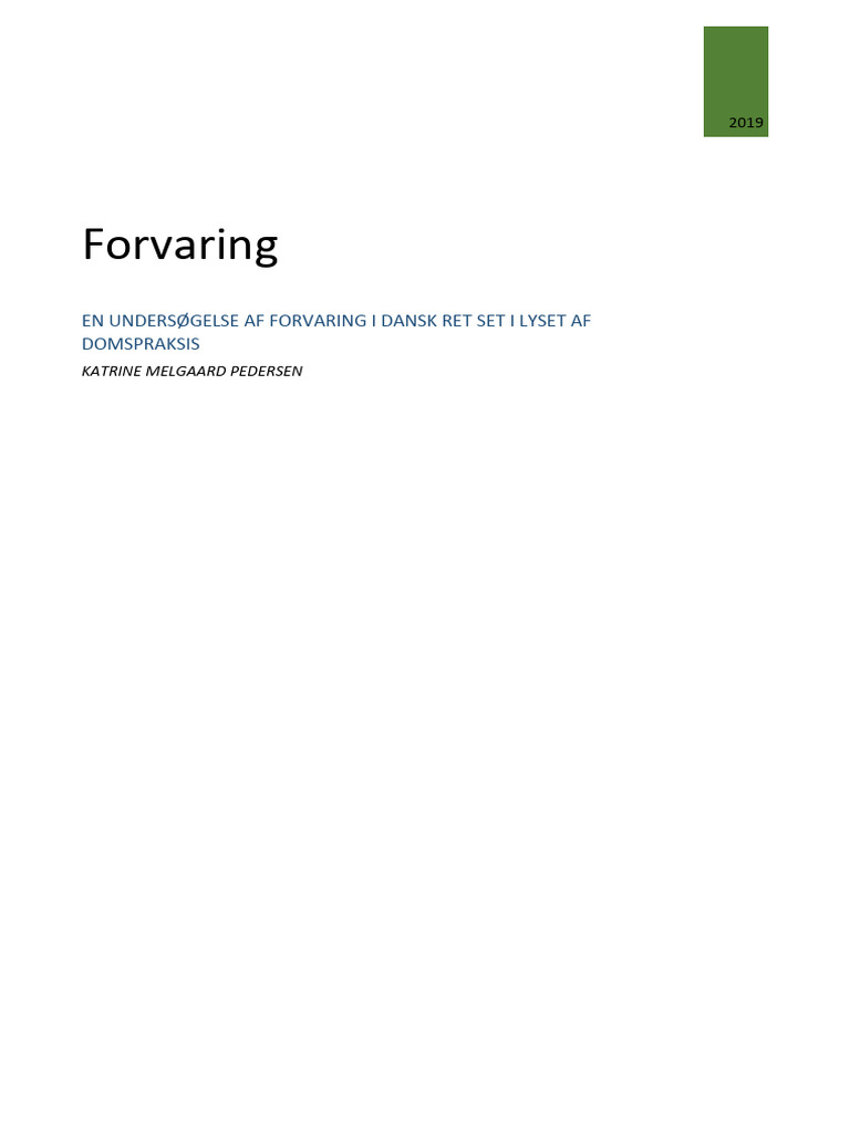 Speciale Forvaring | PDF