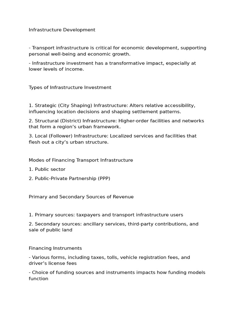 Transport Infrastructure Investment Guide | PDF | Taxes | Infrastructure