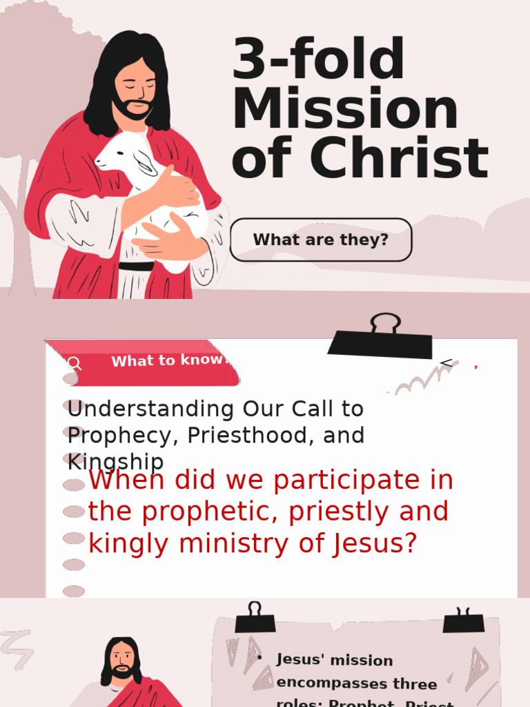 Threefold Mission of Christ Explained | PDF | Jesus | Catholic Church