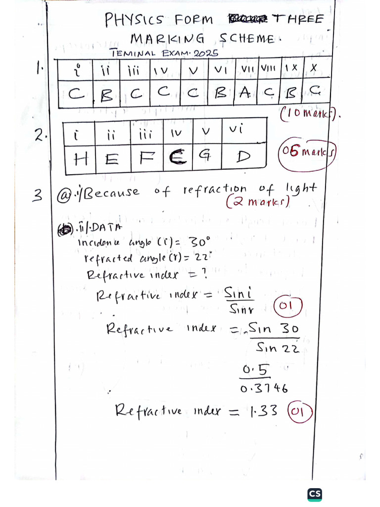 F3 Physics MS Terminal 2025 | PDF