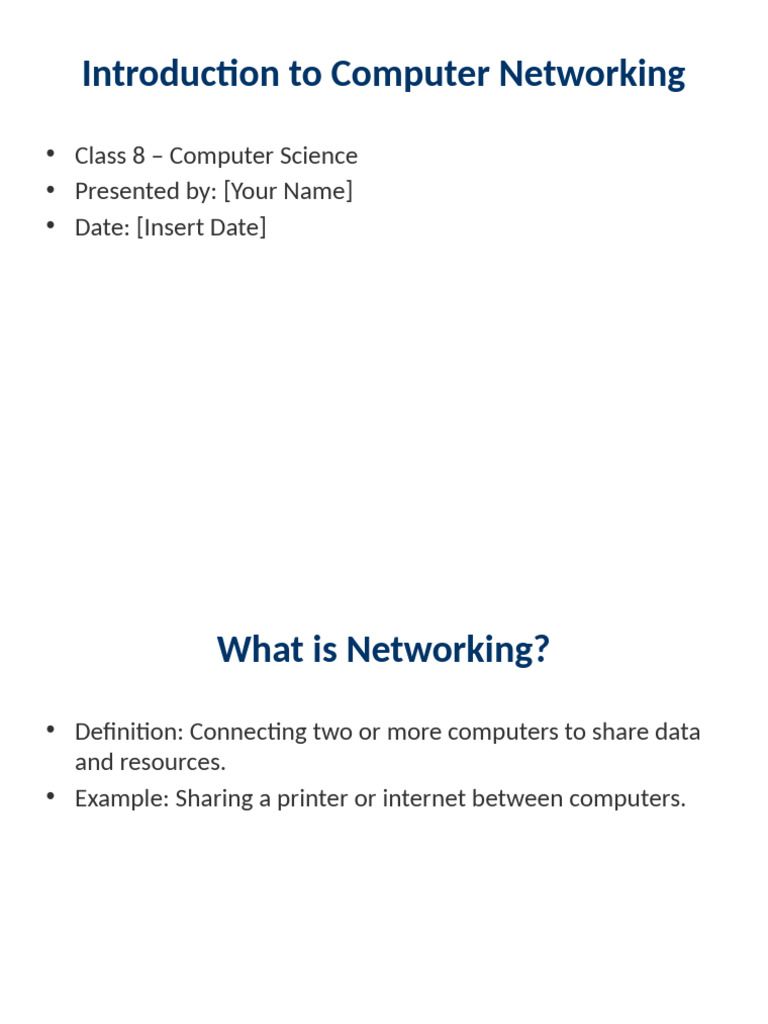 Networking Class8 Updated | PDF