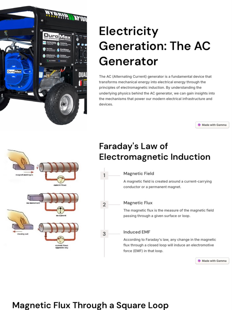 Electricity Generation The AC Generator | PDF | Electromagnetic Induction | Magnetic Field