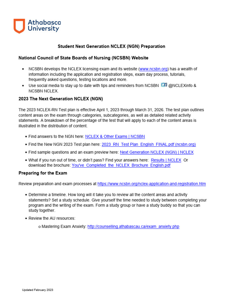Next Gen NCLEX Study Resources 2023 | PDF | National Council Licensure ...