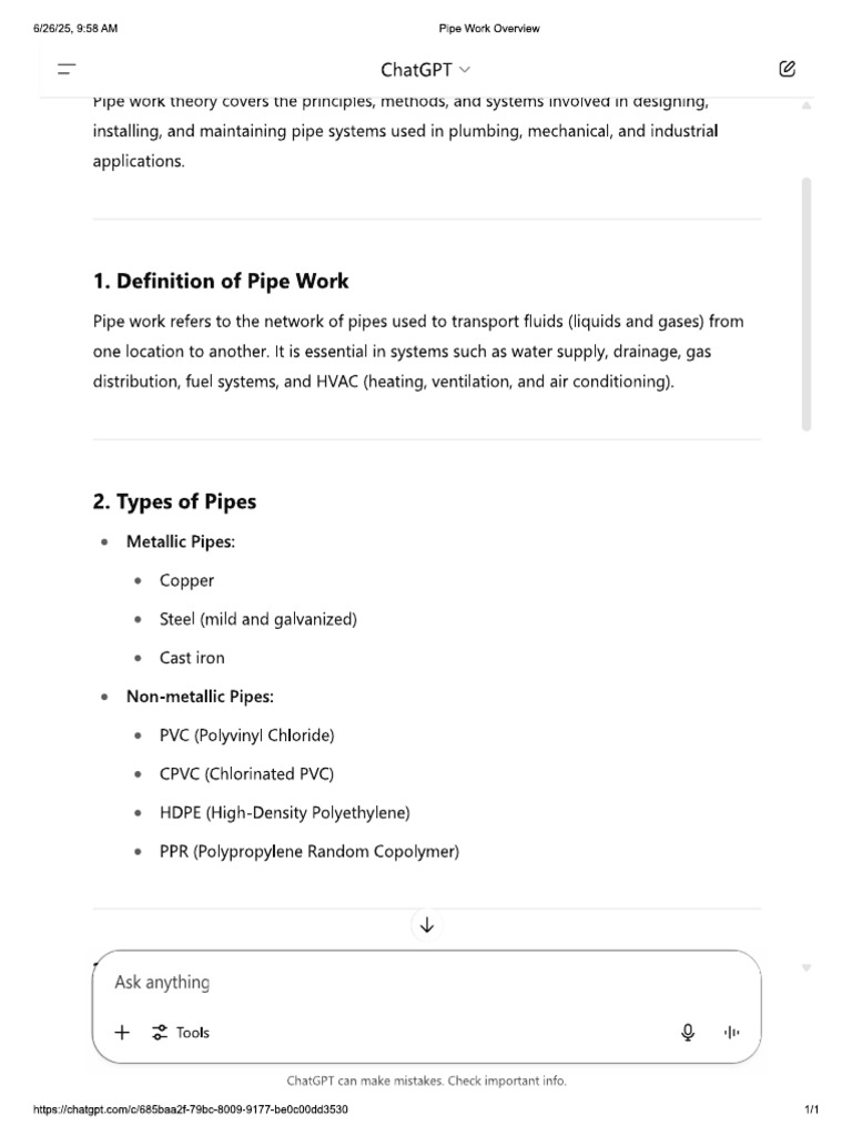 Pipe Work | PDF