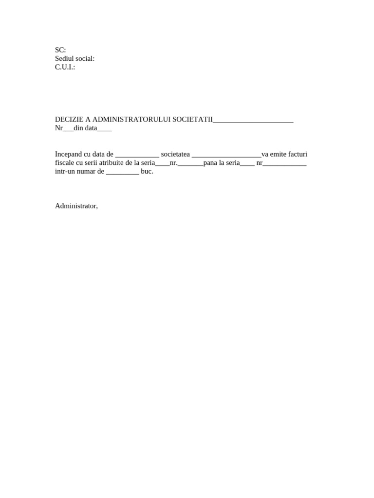 Decizie Facturi | PDF