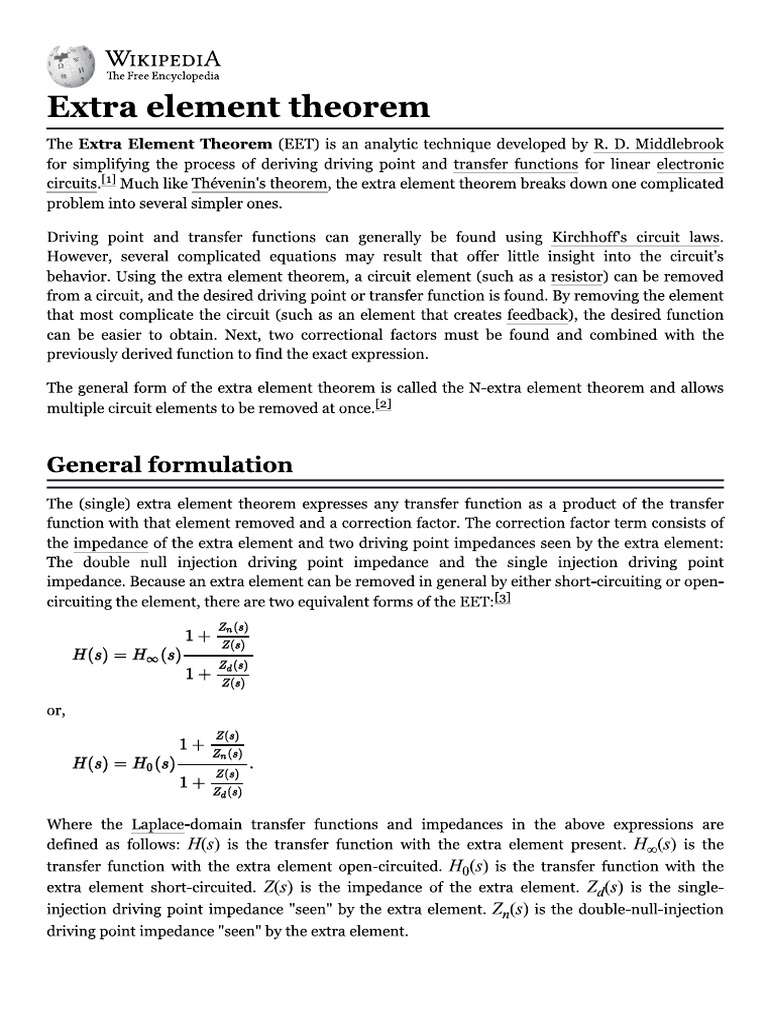 Extra Element Theorem | PDF