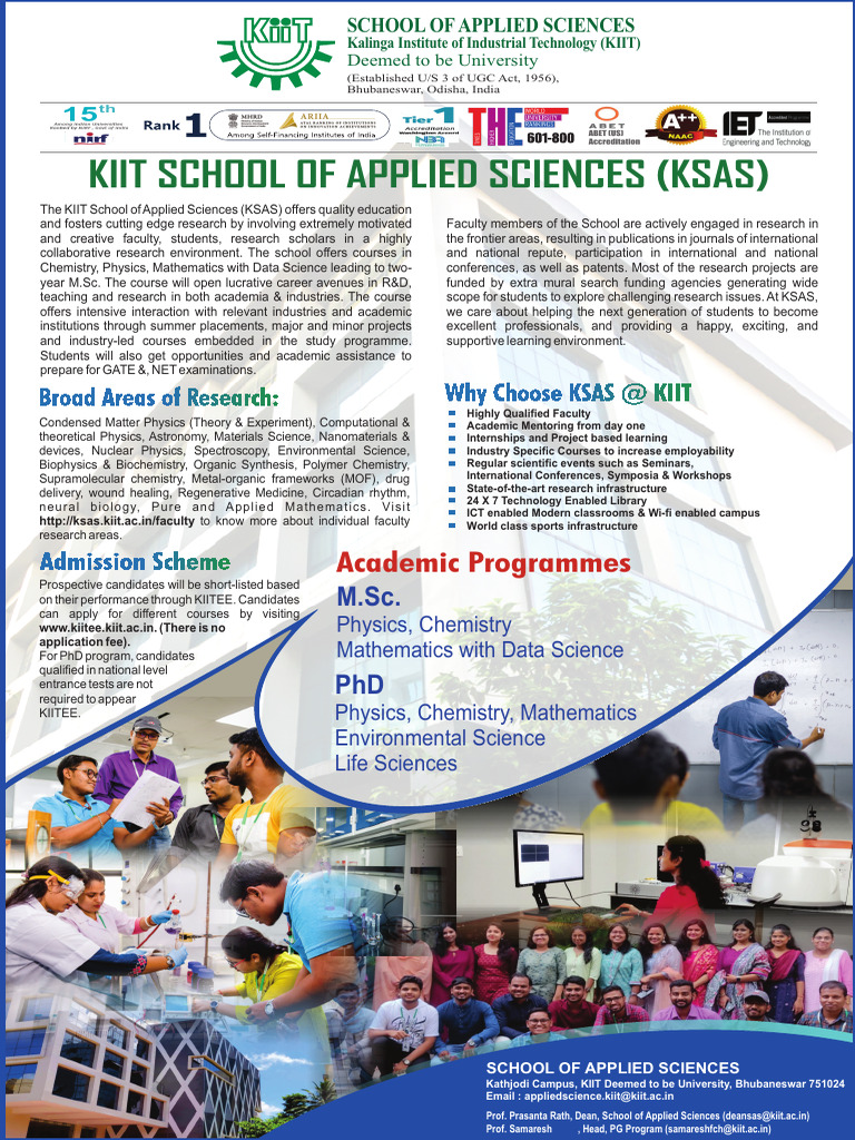 KIIT Applied Sciences Poster V2 | PDF | Science | Physics