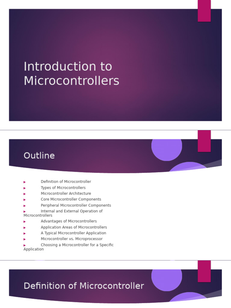 6 Introduction To Microcontrollers | PDF | Microcontroller | Central Processing Unit