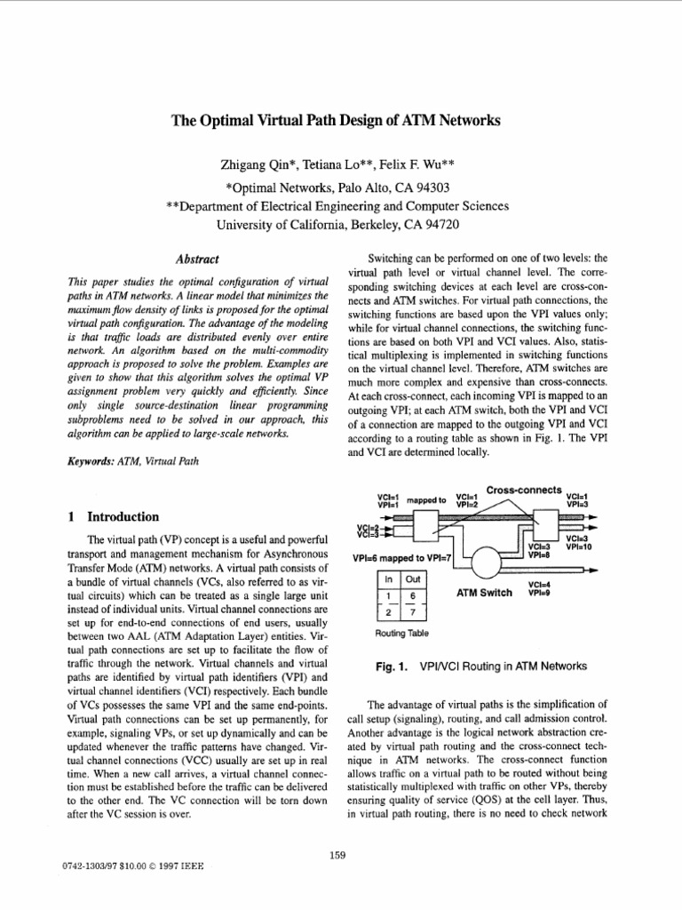 The Optimal Virtual Path Design of Atm Networks | PDF | Asynchronous Transfer Mode ...