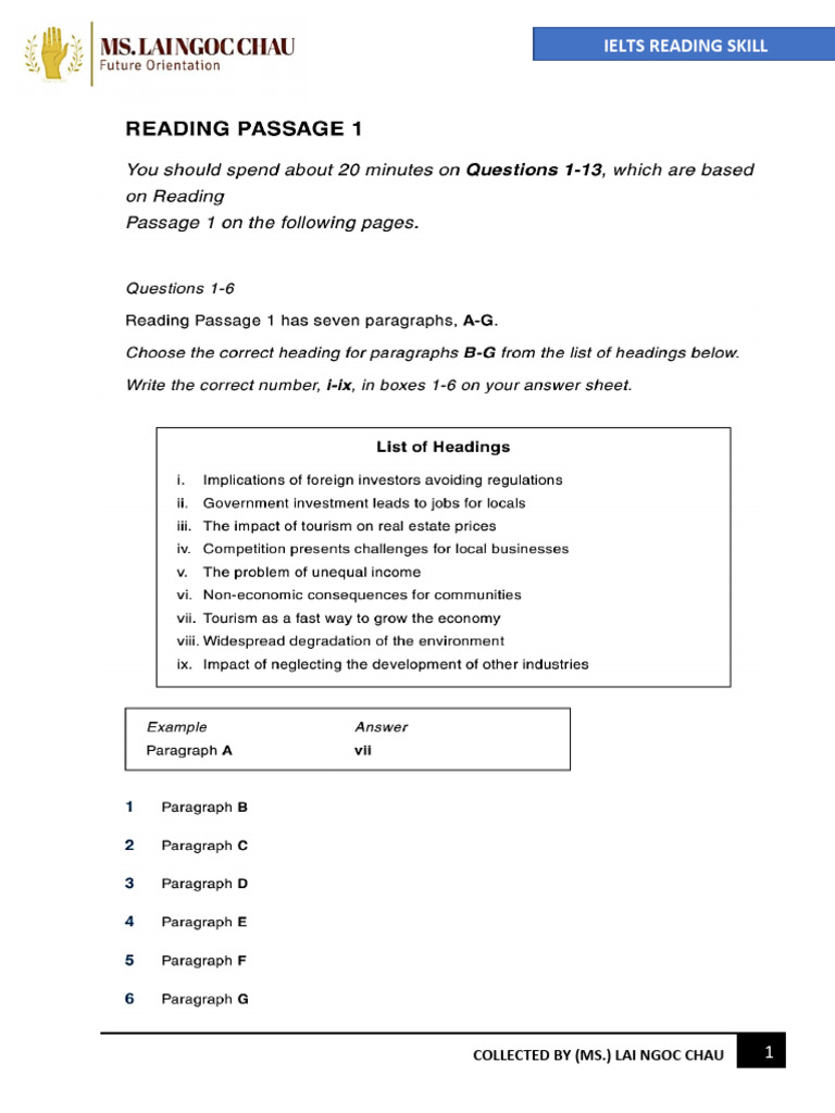 IELTS Diagnostic Reading Skills Guide | PDF