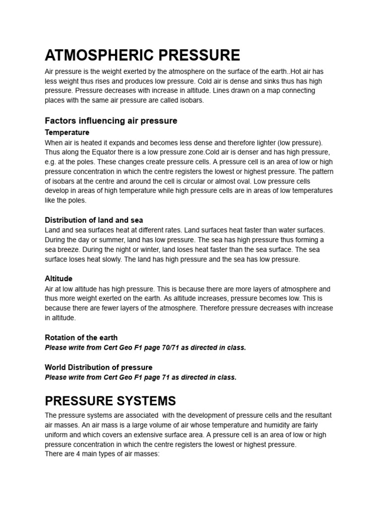 Atmospheric Pressure | PDF | Atmosphere Of Earth | Cyclone