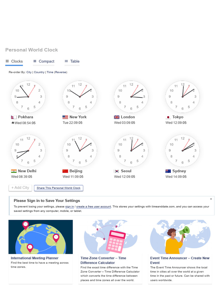 The Personal World Clock | PDF