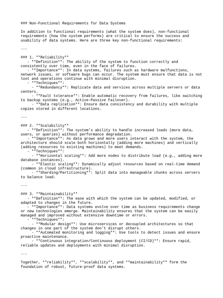 003 - Non Functional Requirements For Data Systems | PDF | Scalability ...