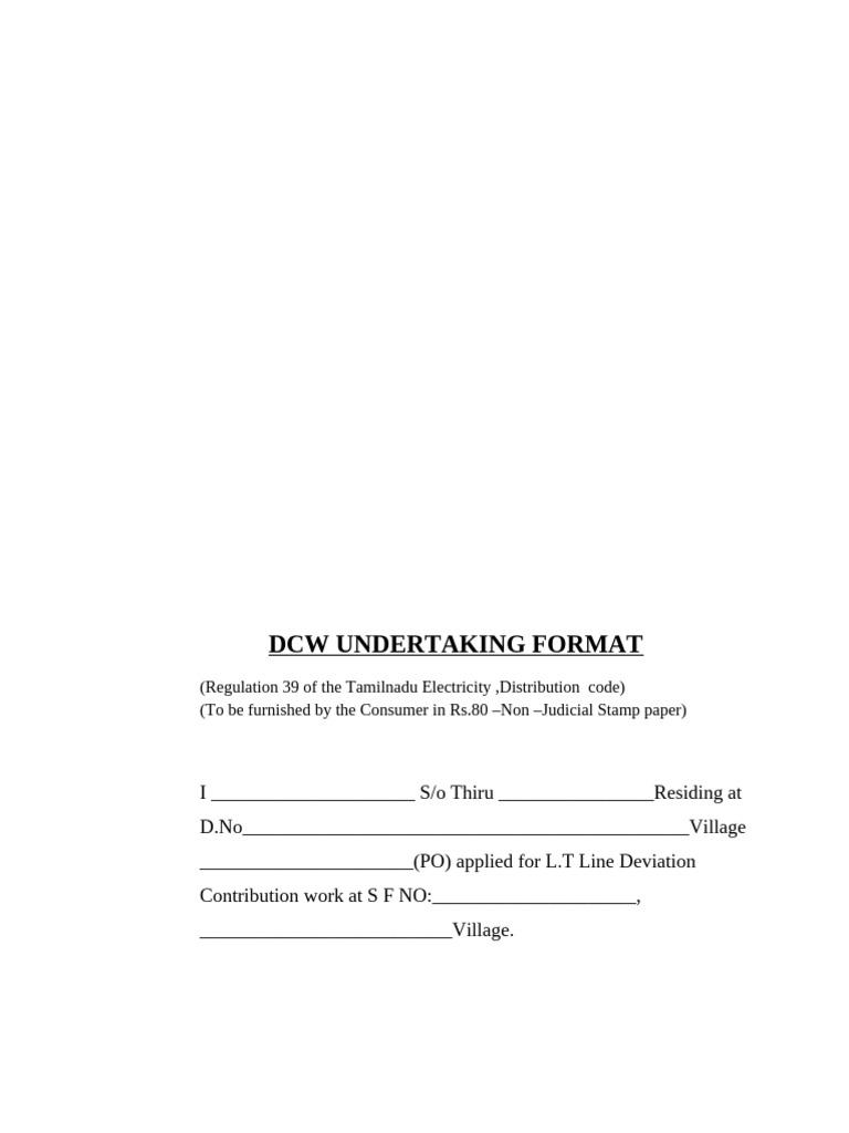 DCW Undertaking Eb | PDF