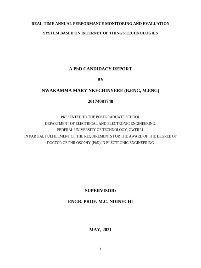 PHD Chapter One Thesis Updated | PDF | Internet Of Things | Performance Appraisal