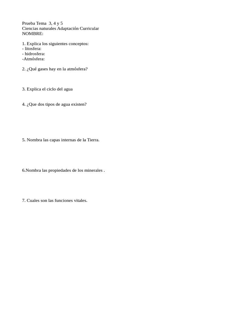 Prueba Tema 3,4 y 5 | PDF