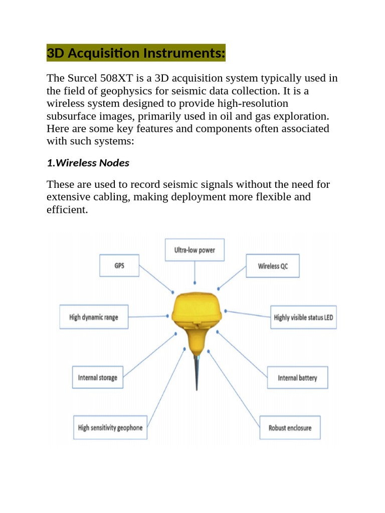 3D Acquisition Instruments - Oil | PDF