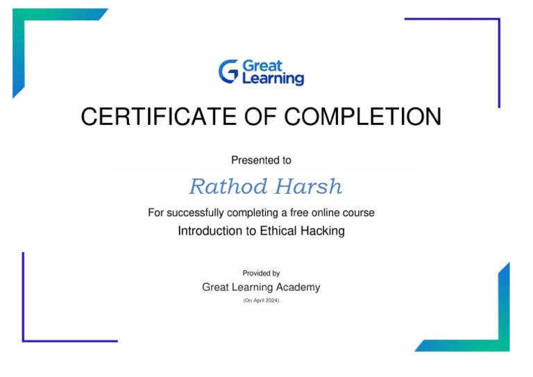 Ethical Hacking Certificate | PDF