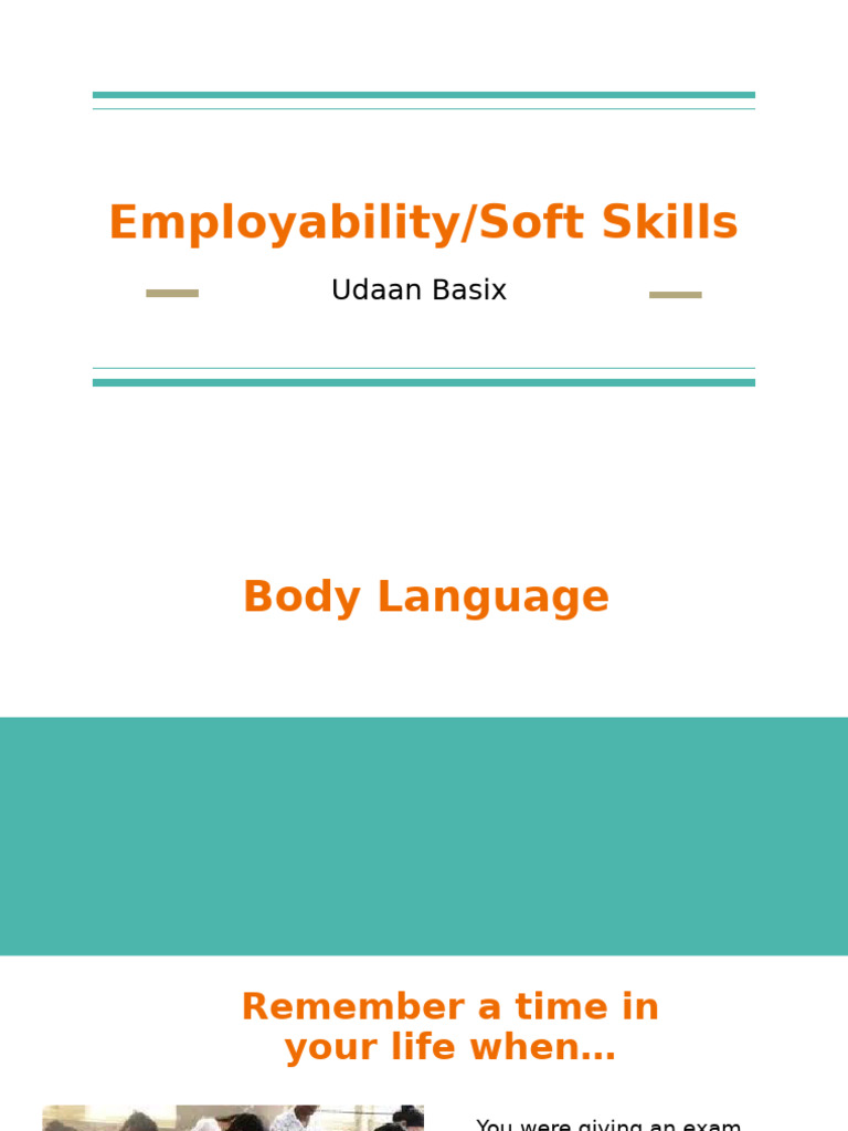 Employability - Soft Skills - Udaan Basix Course Content | PDF | Body ...
