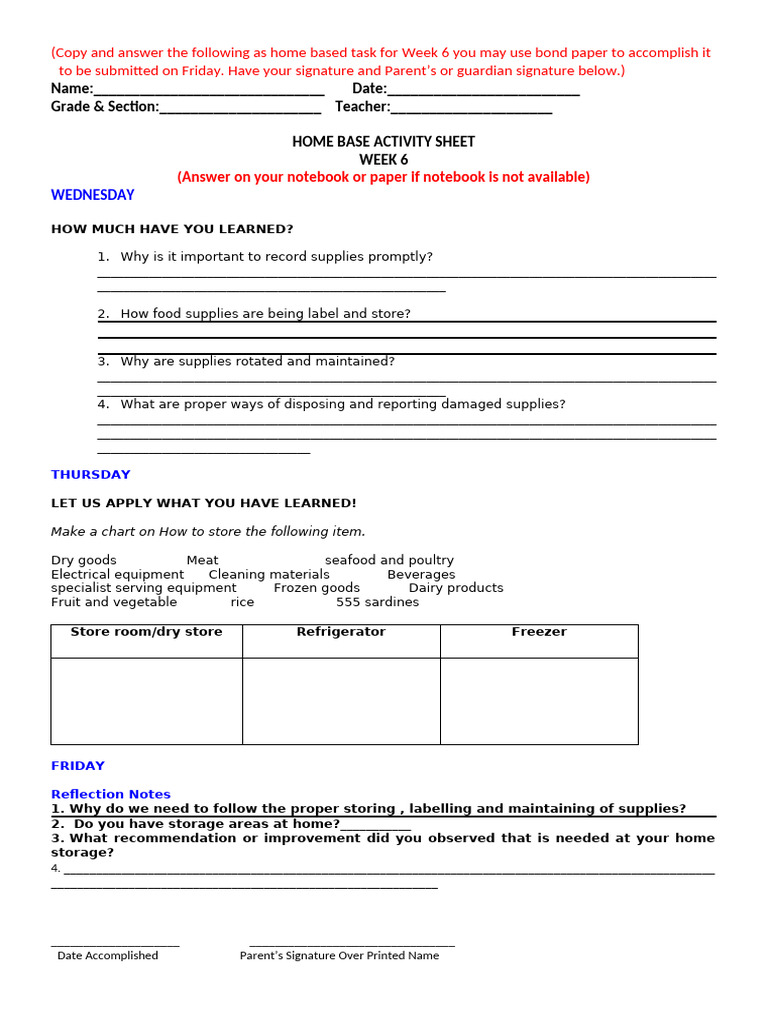 W6 QTR1 Home Base Activity Sheet | PDF