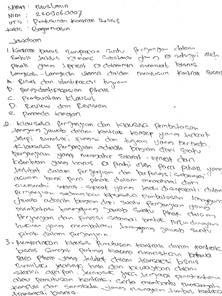 Tugas Uts Penyusunan Kontrak Bisnis | PDF