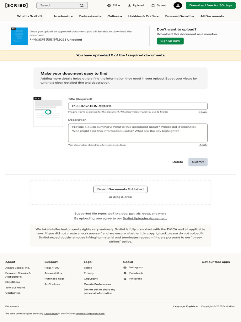 Upload A Document Scribd 6 | PDF | Scribd