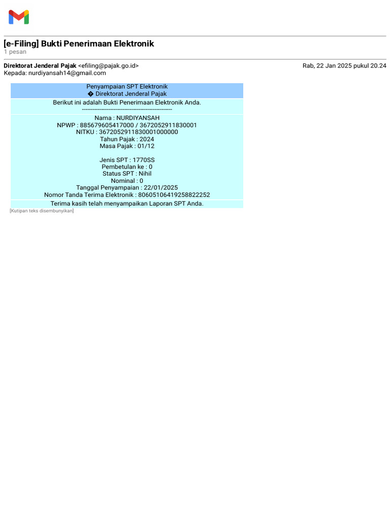 Bukti Penerimaan Elektronik | PDF