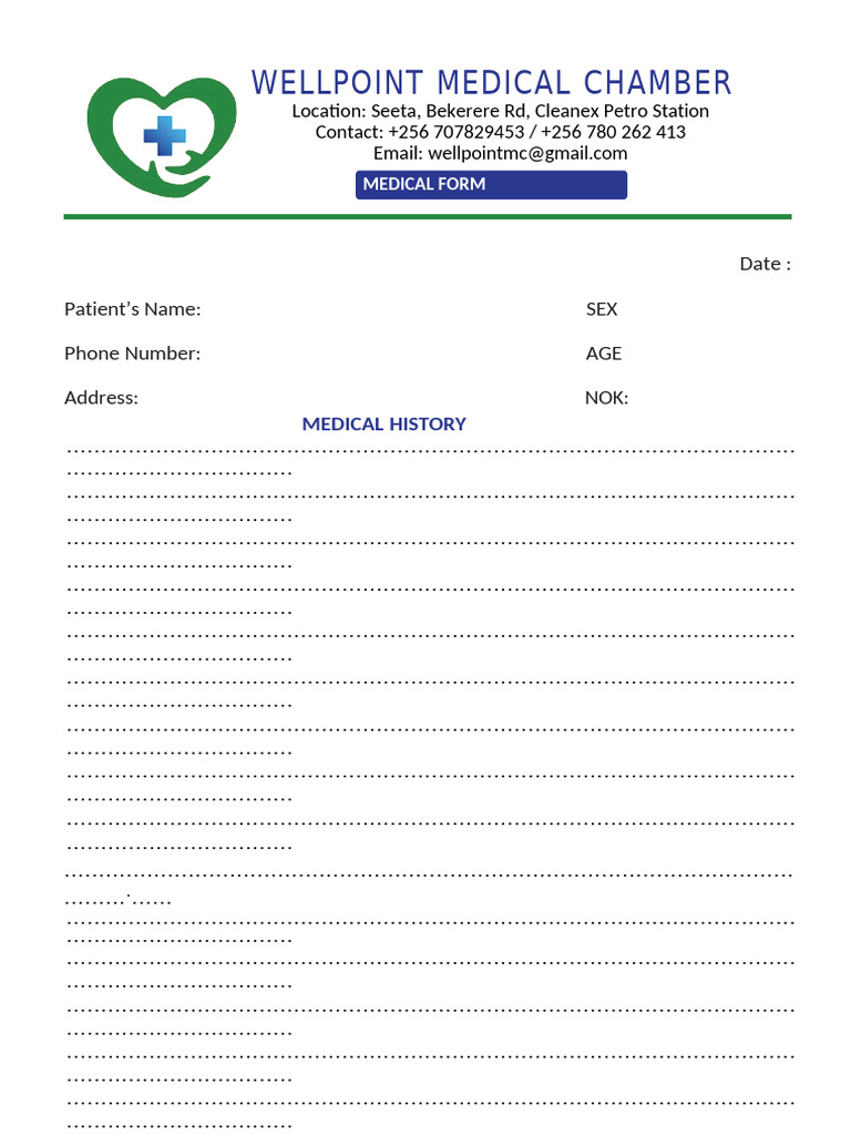 Clinic Medical Forms | PDF | Medicine | Health Care
