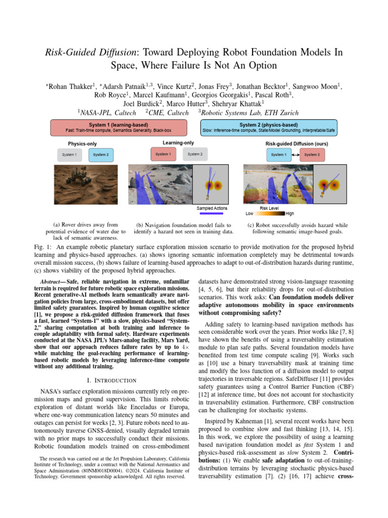Risk-Guided Diffusion Toward Deploying Robot Foundation Models in | PDF | Simulation | Robot