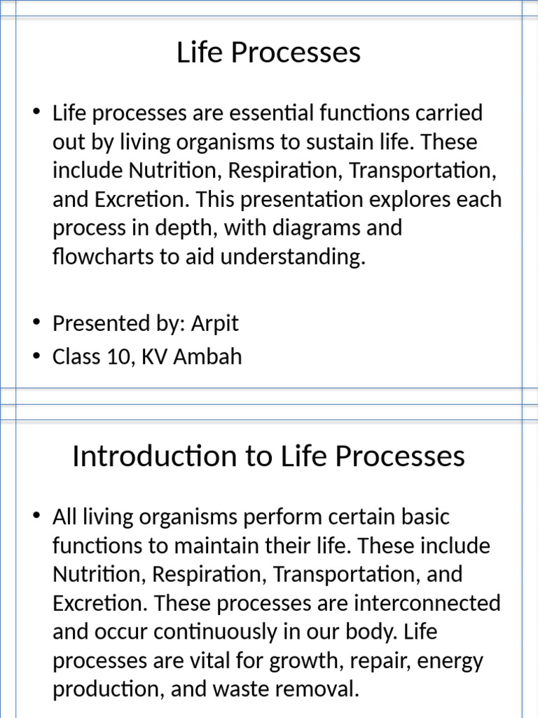 Continuous Life Processes Explained | PDF | Cellular Respiration ...