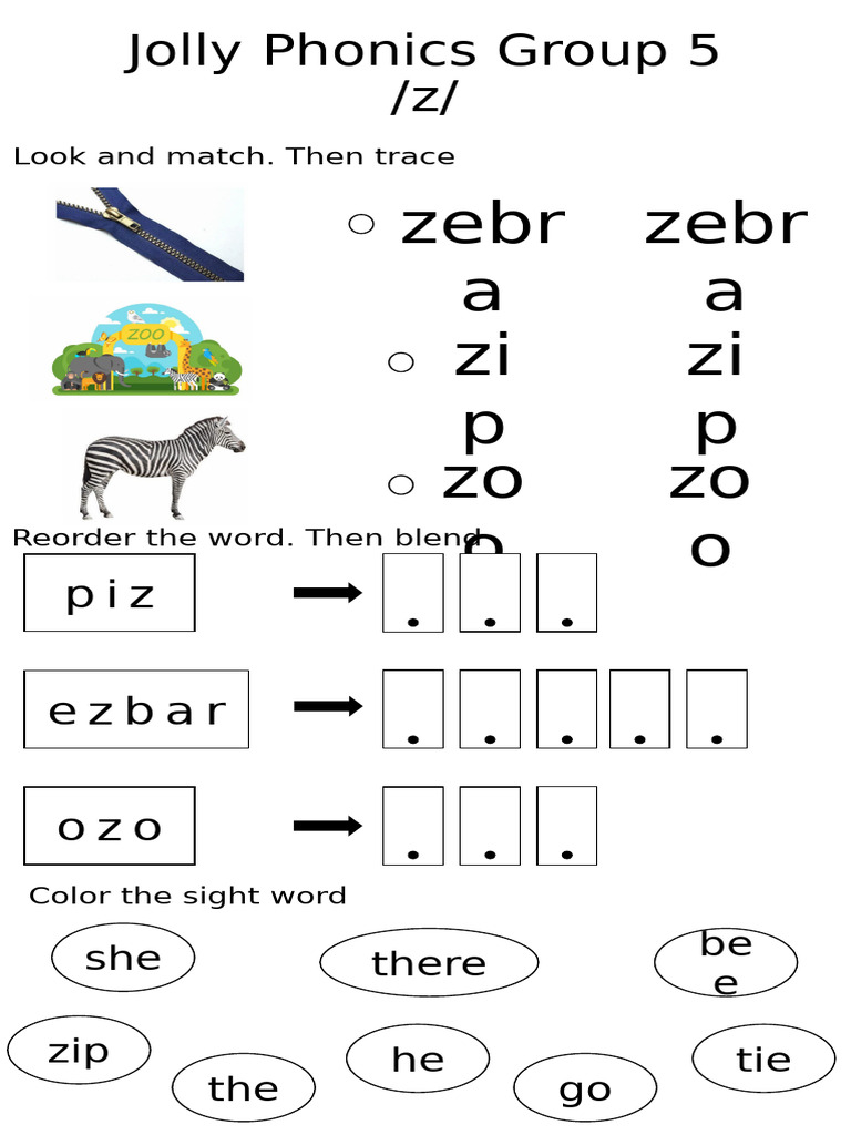Kinder - Z Worksheet | PDF
