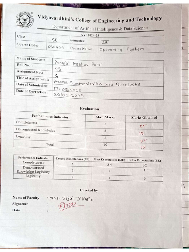OS Assignment 3 | PDF