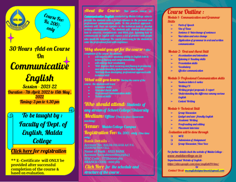Communicative English Course Overview | PDF | Speech | Fluency