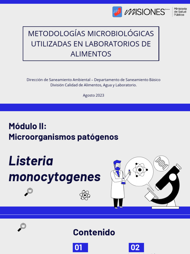 Modulo 2-Patogenos-Listeria Monocytogenes | PDF | Alimentos | Microbiología