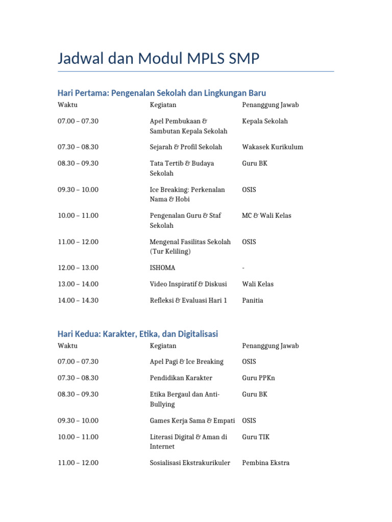 Jadwal Dan Modul MPLS SMP | PDF