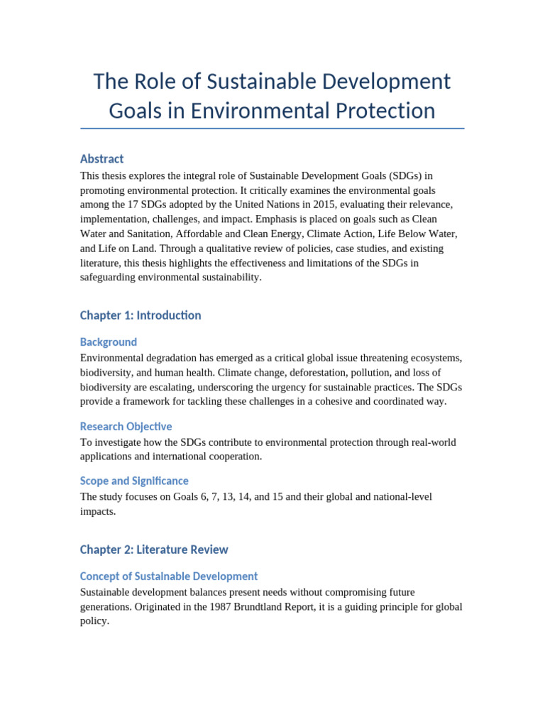 Environmental SDGs and Sustainability Impact | PDF | Sustainability ...