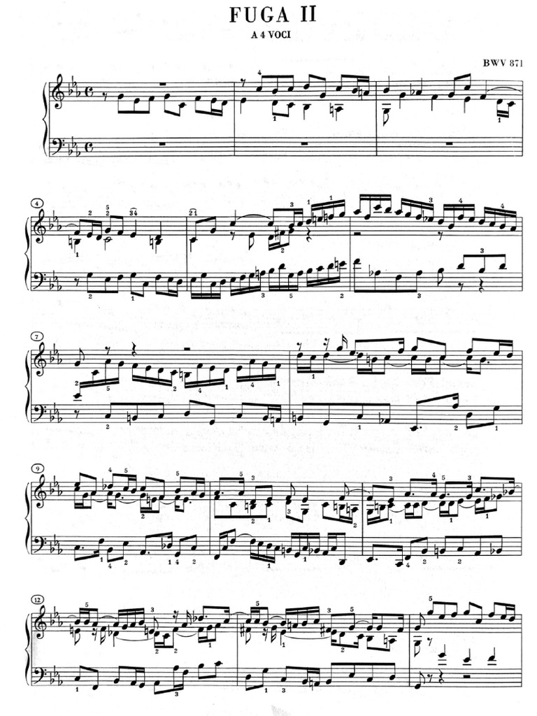 Fuge II C-Moll Aus WTK 2 (Bach) | PDF