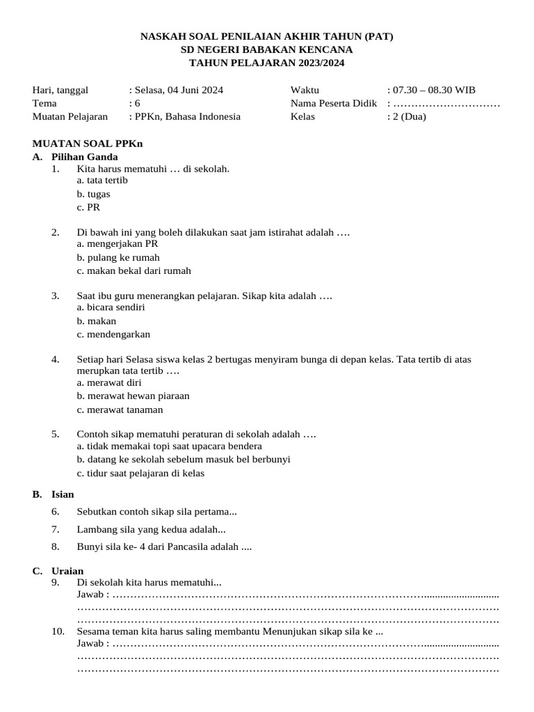 KELAS 2 TEMA 6 Oops | PDF